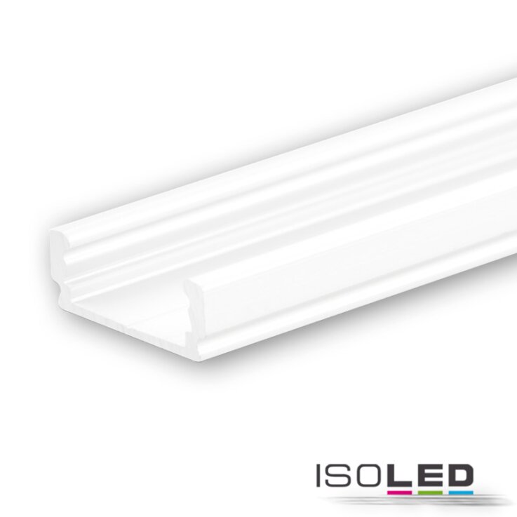 LED Aufbauprofil SURF12 FLAT Aluminium pulverbeschichtet weiß RAL 901 ...